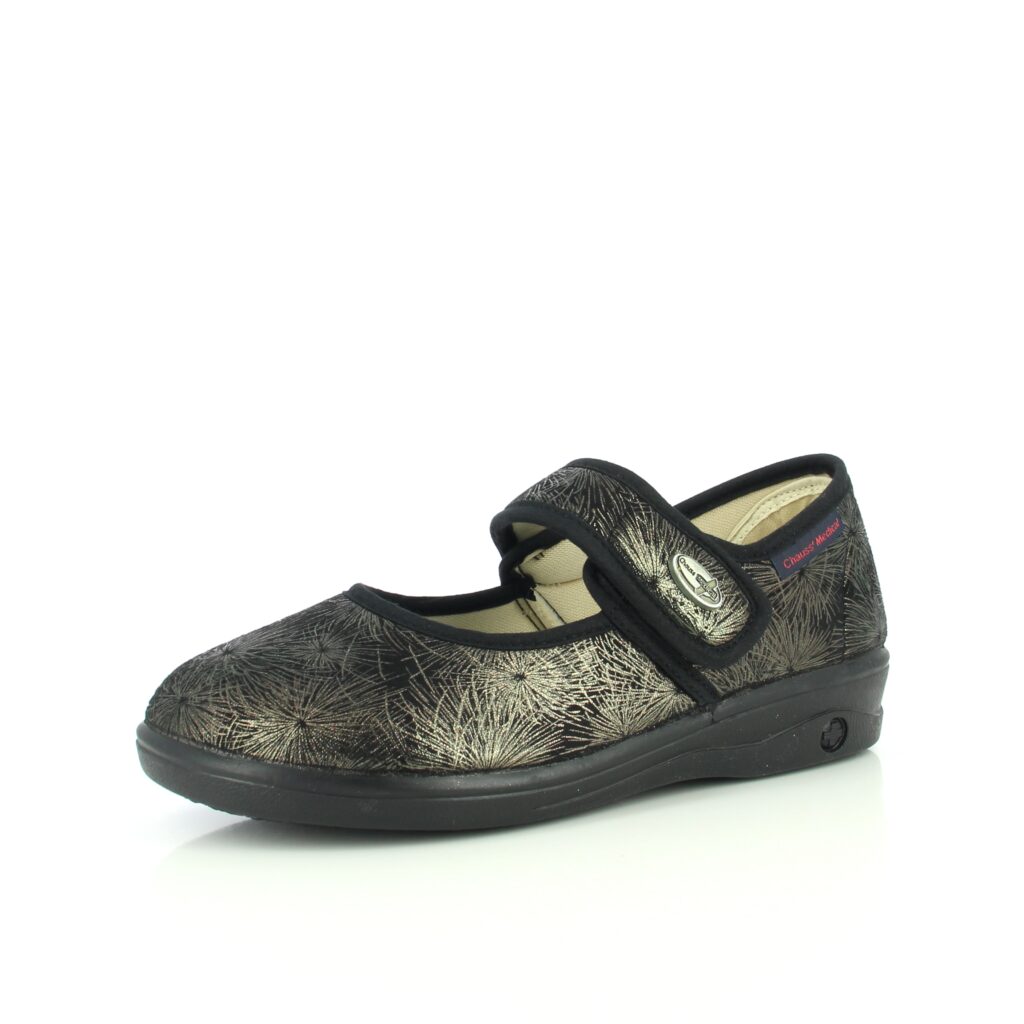 MARIA ELASTIQUE NOIR : Chausson ballerine très confortable - Chauss'Medical